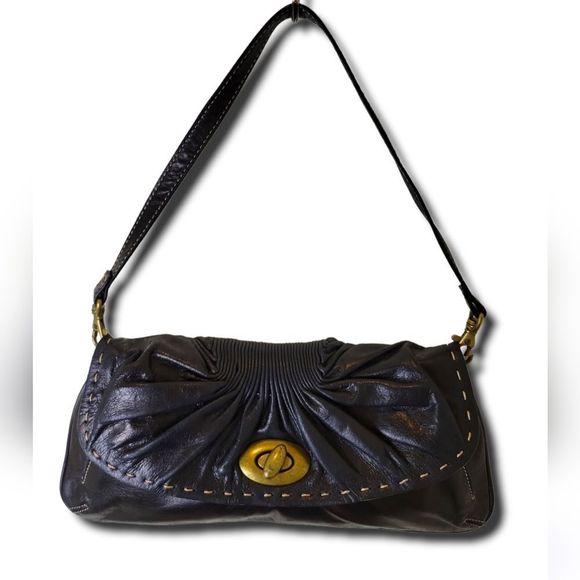 Kate Landry | Bags | Katelandry Genuine Leather Turn Lock Mini Grey ...